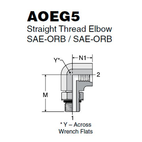 AOEG5 Straight Thread Elbow SAE-ORB / SAE-ORB