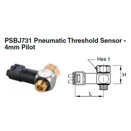 PSBJ731 Pneumatic Threshold Sensor - 4mm Pilot