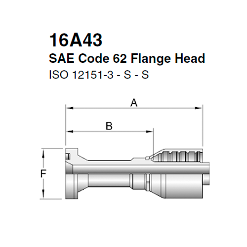 16A43 SAE Code 62 Flange Head ISO 12151-3 - S - S